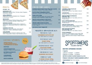 Our Menu - Sportsmens Club Hotel